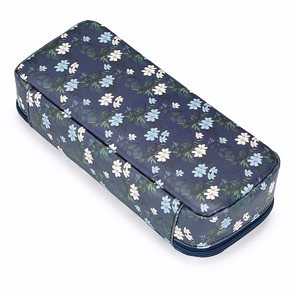 BTSKY Cute Pencil Case -- High Capacity Floral Pencil Pouch Stationery Organizer Multifunction Cosmetic Makeup Bag, Perfect Holder for Pencils and Pens Cyan