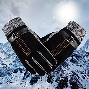 IEason Gloves, Men Anti Slip Warm Motorcycle Ski Snow Snowboard Gloves (Black)
