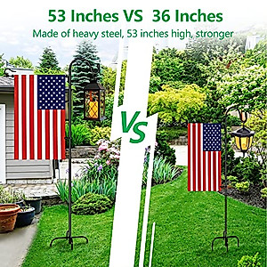 53 inch Garden Flag Pole with Flag with Anti-Wind Clip for Flag Heavy Duty Garden Flag Stand (1 PC, 53 INCH)…