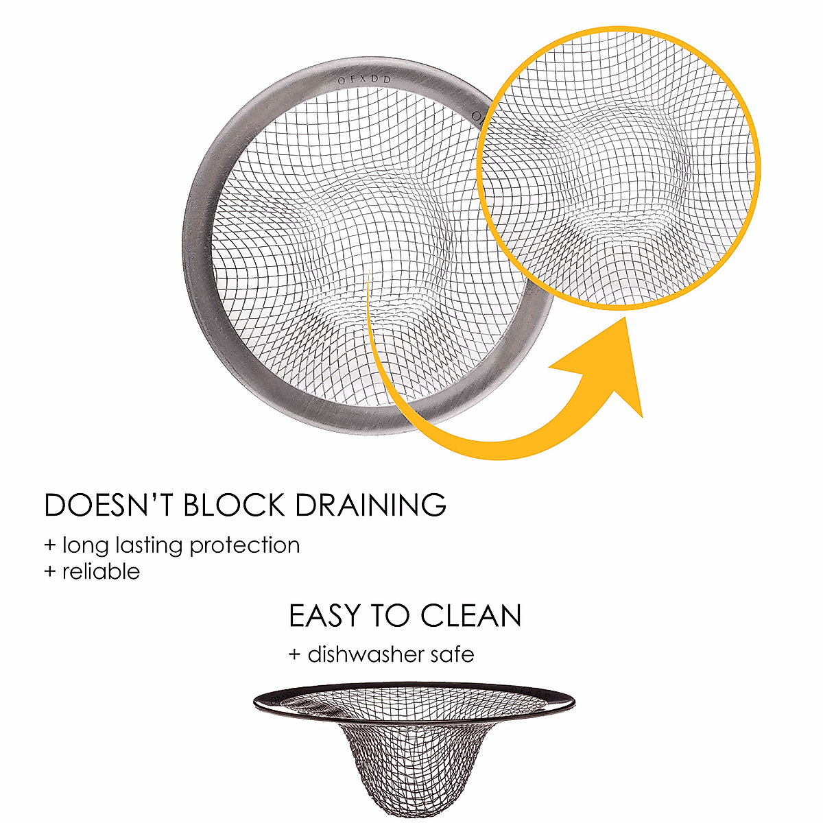 Hair Drain Catcher, Tub Kitchen Sink Drain Strainer, Small Drain Protector 3", Drain Protector Hair Catcher Mesh, Bath Drain Cover (Pack of 3)