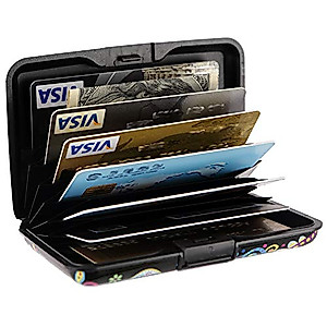 Kaabao Credit Card Holder Wallet for Women Men RFID Blocking Small Metal Business Aluminum Protector Sleeves Slim Mini Cards Case (Alcohol Ink Art)