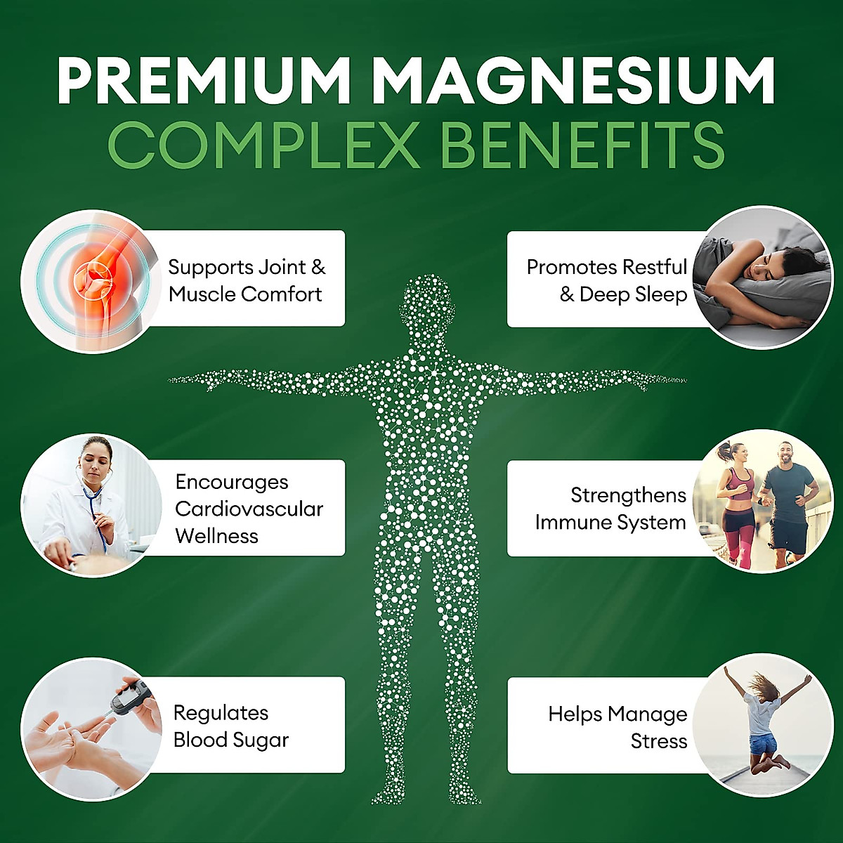M inch Magnesium Complex Capsules 500MG Blend with Glycinate L-threonate Taurate Malate and Glucose - 90