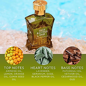 H HABIBI Sage & Citrus Perfume Oud Arabian Men's Cologne - Fresh & Woody Citrus Cologne for Men - Sage, Oud & Patchouli Perfume for Men - Eau de Parfum for Men - Blended with Rare Exotic Notes