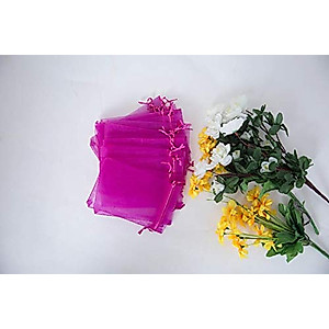 Xin 50pcs 5x7inch(about12.7x17.8cm）transparent drawstring organza bags, jewelry bags, wedding party Christmas gift bags, cosmetics gift bags (grey)