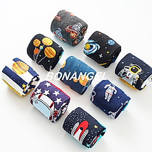 BONANGEL Mens Dress Socks Fun Funny Colorful Crazy Crew Dress Socks For Men 9-12