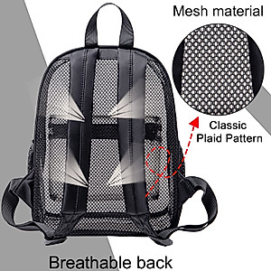 Clear Mini Backpack Stadium Events 12x12x6 Small Transparent Backpacks Plastic See Through Bag for Work Festival Security Travel