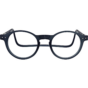 Clic Magnetic Reading Glasses for Men or Women, Computer Readers, Brooklyn (S-M, Dark Matte Grey, 2.00 Magnification)