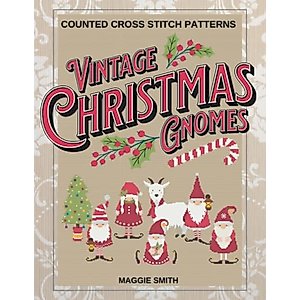 Vintage Christmas Gnomes Counted Cross Stitch Patterns: Fast and Easy Charts | Holiday Ornament Minis For Beginners