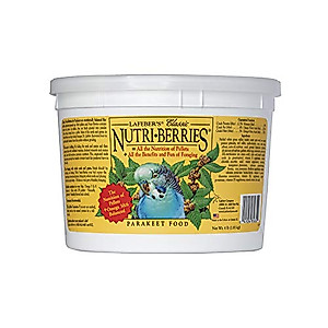 LAFEBER'S Classic Nutri-Berries Pet Bird Food, Made with Non-GMO and Human-Grade Ingredients, for Parakeets (Budgies), 4 lb