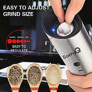 Gravity Electric Salt and Pepper Grinder Set of 2,USB Rechargeable Kitchen Electric Pepper Mill with Adjustable Grinder and LED Light,Tall Glass Salt and Pepper Grinders Refillable