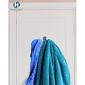 HOWTOOL Double Robe Hook 5 Pack Chrome with Screws Wall Mounted Towel Scarf