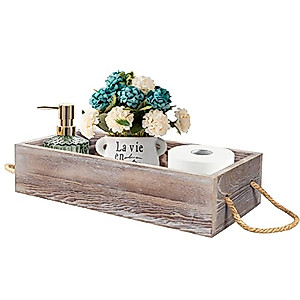 Bathroom Decor Box,2 Sides Funny Bathroom Signs Gift,Toilet Paper Holder Perfect for Farmhouse Bathroom Decor,Toilet Paper Storage,Rustic Bathroom Decor, Gifts for Her