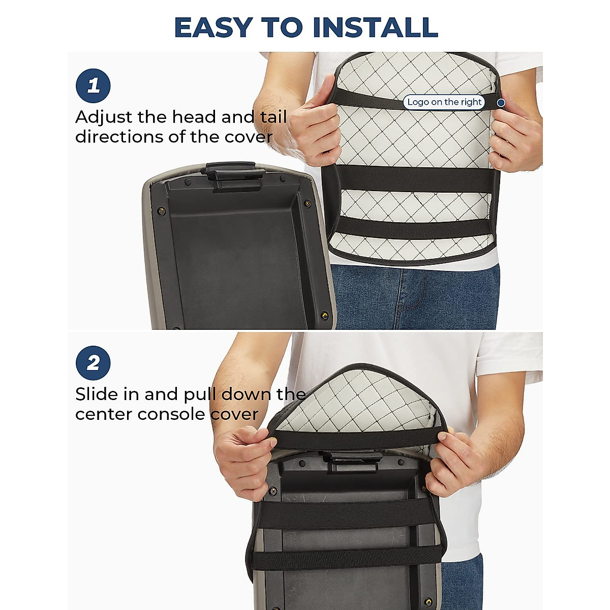 ISSYAUTO Center Console Cover Armrest lid Cover Compatible with 2009-2015 Pilot, Leather Arm Rest Covering for Car, Well-Make Durable Middle Console Cover Armrest Box Protective Cover