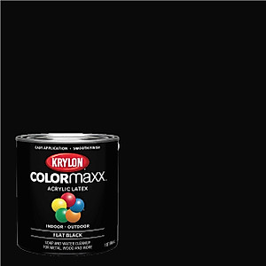 1 qt Krylon K05647007 Black COLORmaxx Paint & Primer, Flat