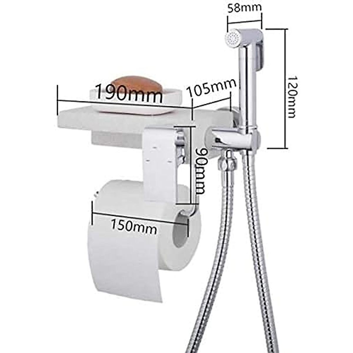 MINJING Faucet Bidet Faucets Bidet Toilet Faucet Bidet Shower Sprayer Multifunctional Bidet Toilet Water Taps for Bathroom Shelf Holder