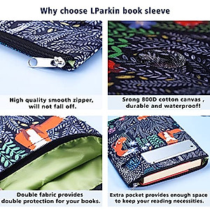 Fox Forest Book Sleeve ,Book Protector Book Covers for Paperbacks, Book Sleeves with Zipper , 11 X 8.5 Inch, Fox Gifts for Girls