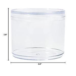 novelinks 40 Pack 8 Ounce Clear Plastic Pot Jars with Lids - Refillable Leak Proof Plastic Container Jars for Travel Storage & Household Storage (Circular)