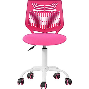 COZYCASA Task Chair for Teens Boys Girls 360 Slip Wheels Breathable Fabric Soft Pad Swivel Seat Ergonomics Backrest, Height Adjustable Liftup 29.5"-34.3" (Pink)