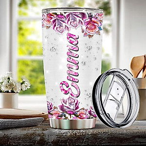 WONWIX Personalized Dachshund Themed Gifts for Women, Girls, Wife, Daughter, Insulated Stainless Steel Tumbler, Mug, Cup, Water Bottle, Perfect for Christmas, Birthday, Mother's Day, Valentine