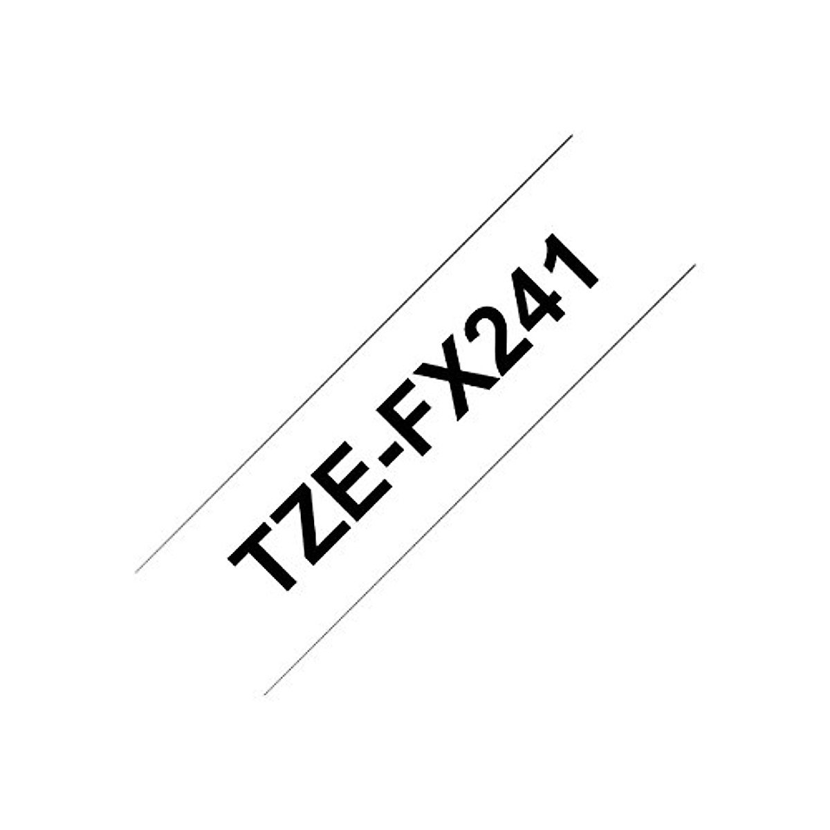 Brother TZe-FX241 Labelling Tape Cassette, Black on White, 18mm (W) x 8M (L), Flexible ID, Brother Genuine Supplies