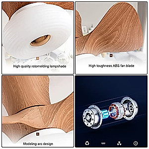 Ceiling Fan with Light and Remote Control,64W Modern LED Ceiling Light for Kids, 6 Speeds, 3 Colors Changing, Dimming Low Profile Fan Chandeliers for Girls Boy Bedroom, Children's Room,55CM,Black