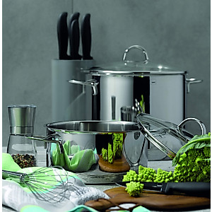 Kela Knife block Acida 6 pieces of PP plastic/steel in white, 34.5 x 11 x 11 cm