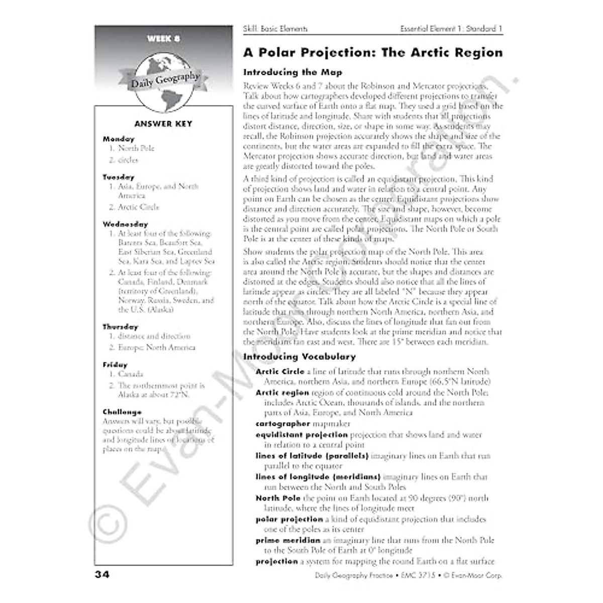 Evan-Moor Daily Geography Practice, Grade 6, Homeschooling and Classroom Resource Workbook, Reproducible Worksheets, Teaching Edition, Downloadable Maps, USA, World, Continents, Oceans, Countries