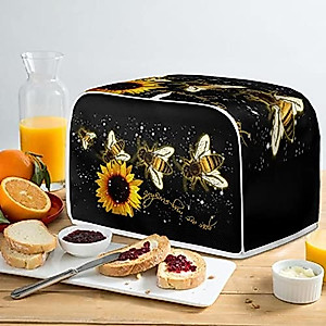 Jiueut Hummingbird and Flower Print Toaster Cover 2 Slice Wide Slot,Kitchen Small Appliance Covers,Small Toaster Microwave Oven Dust Cover,Pink