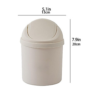 Trash Can Desktop Shake Lid Trash Can Household Small Trash Can Creative Living Room Covered Trash Can Desk Dressing Trash Can Suitable For Home Mall Office ( Color : Purple , Size : 5.1*7.9in )
