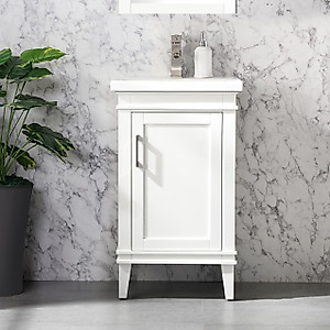 UrbanFurnishing.net Avery 20" Single Bathroom Vanity with Porcelain Top - White