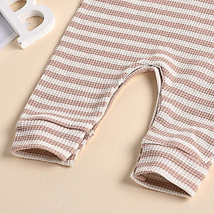 Aimaopao Newborn Infant Baby Girl Romper Bodysuit Girls Stripe Print One Piece Jumpsuit Pants Clothes Outfits (Stripe Long Sleeve Pink, 0-3 Months)