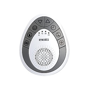 Homedics White Noise Sound Machine, Small Travel Sound Machine with 4 Relaxing Nature Sounds, Portable Sound Therapy for Home, Office, Nursery, Auto-Off Timer, By Homedics
