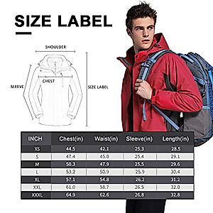 CAMEL CROWN Men’s Ski Jacket 3 in 1 Waterproof Winter Jacket Snow Jacket Windproof Hooded with Inner Warm Fleece Coat