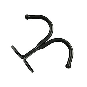 HOOUU 4 Pcs Iron Double Prong Ceiling Hook Towel Robe Clothes Hook for Cupboard Wardrobe Top Kitchen Bathroom Garage (Black)
