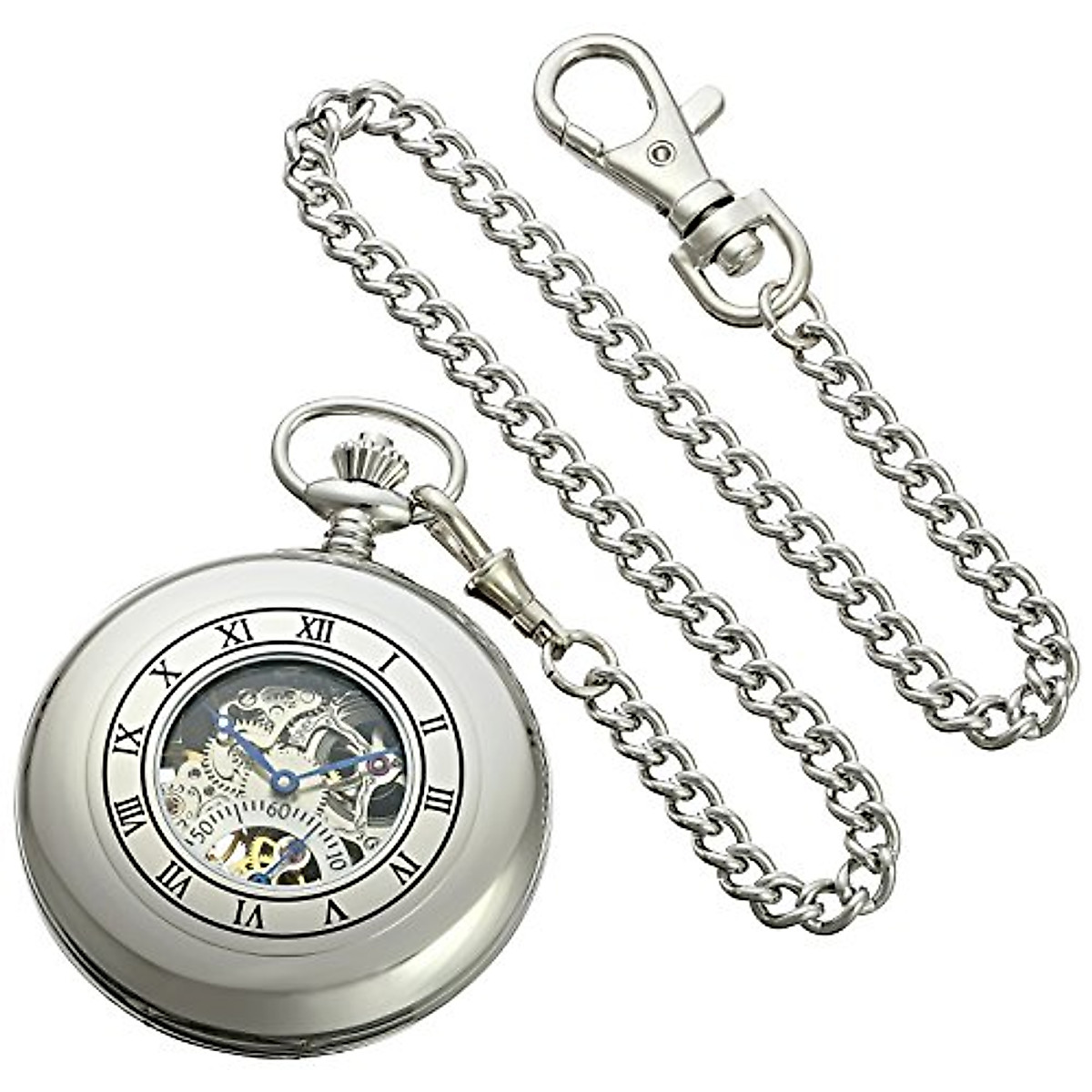 Charles-Hubert, Paris 3972-W Premium Collection Analog Display Mechanical Hand Wind Pocket Watch