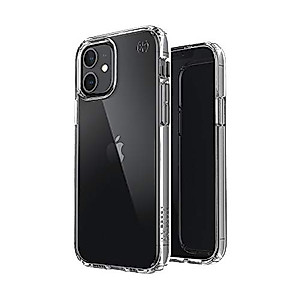 Speck iPhone 12 Clear Case - Drop Protection Fits iPhone 12 Pro & iPhone 12 Phones - Scratch Resistant, Anti-Yellowing & Anti-Fade with Slim Design - 6.1 Inch - Perfect Clear Presidio