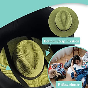 Hat Box,Hat Storage Box,Stackable Round Brim Hats Organizer Bag Container for Closet,Travel Hat Boxes for Women&Men,Collapsible Cowboy Hat Organizer,Stuffed Animal Toy Storage,Foldable Round Travel Cap Black Boxes with Dustproof Lid