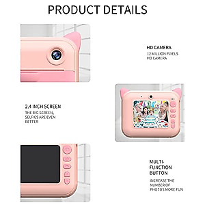 Kids Camera, Digital Camera for Kids Boys and Girls - 24MP Children's Camera with LCD Screen, Full HD 1080p Rechargeable Electronic Mini Camera for Students, Teens, Kids