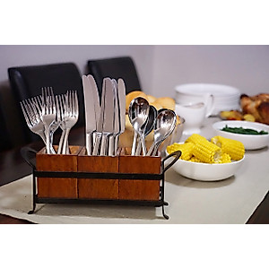 Stonarc silverware caddy, silverware holder, cutlery organizer, flatware and utensil storage, kitchen caddy, flatware caddy. Farmhouse kitchen decor.