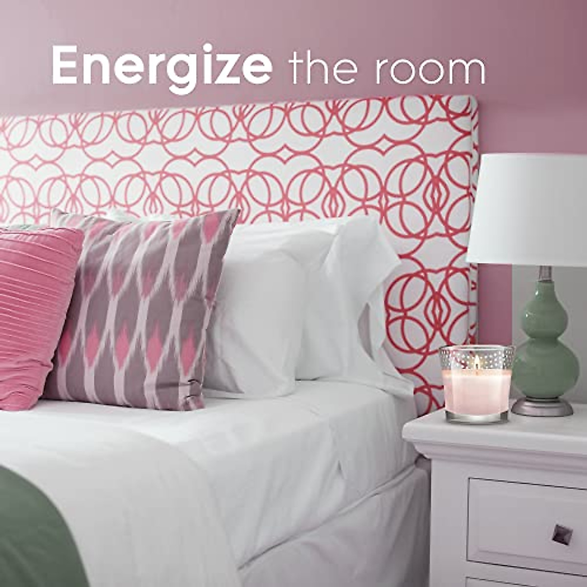 Glade Candle Jar, Air Freshener, Rose & Bloom, 3.4 Oz, 2 Count