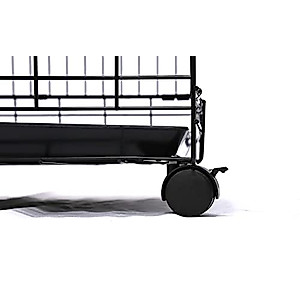 Homey PET INC Folding Wire Cat Ferret Collapsible Foldable Lockable Habitat Crate with Casters,Tray and Hammock, 36", Black