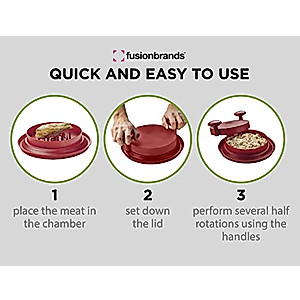 FusionBrands ShredMachine, Red -The Quick, Easy to Use Alternative to Bear Claws Meat Shredder for Pulled Pork, Beef, Chicken, & More - BPA Free Hand Shredder with Easy to Grip Handles, Non-Skid Base