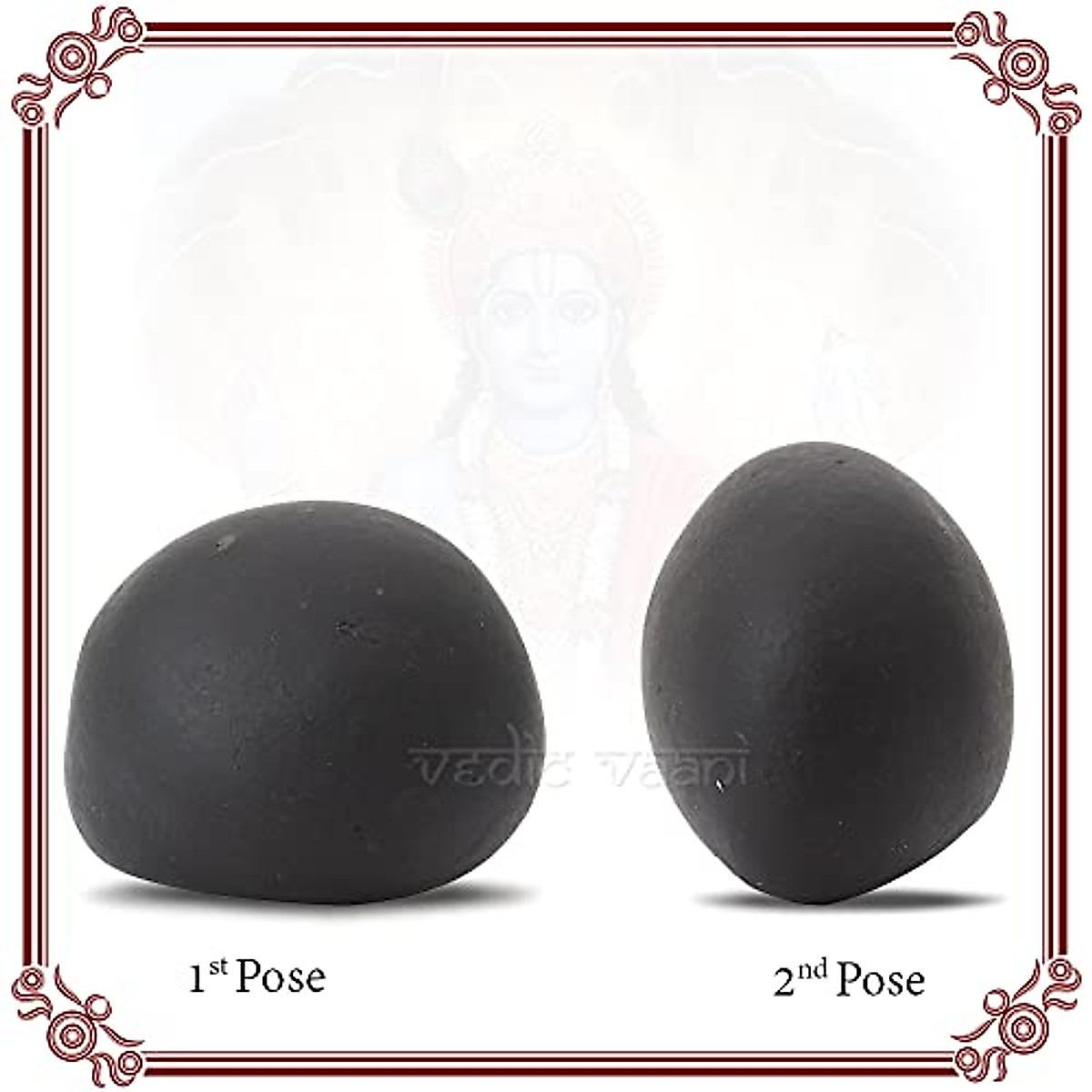 Vedic Vaani Natural Black Stone Tulsi Vivah Vishnu Shaligram Shila for Puja (Pack of 5)