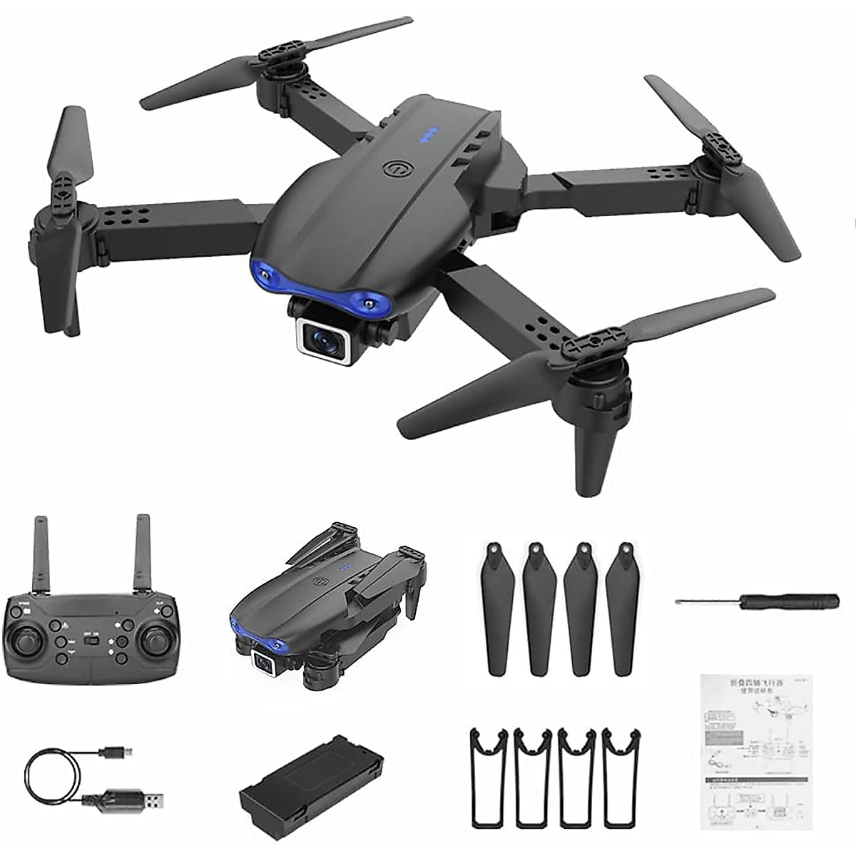 Lukern 2023 Drone with 4K Dual HD Cameras Upgraded Version RC Quadcopter for Adults and Kids, Beginner WiFi RC Drone Live Video, HD RC Plane, Orbital Flight Black