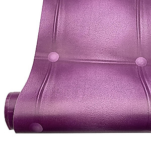 Yifely Purple Grid Shelving Paper Removable Shelf Liner PVC Drawer Sticker Redo Old Nightstands Doors 17.7 Inch by 9.8 Feet