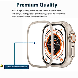 Compatible for Apple Watch Ultra Case 49MM [Enjoy Original], Ultra-Thin Stainless Steel Frame Water-Proof Bezel Case Designed for iWatch Ultra 49MM [Without Screen Protector]