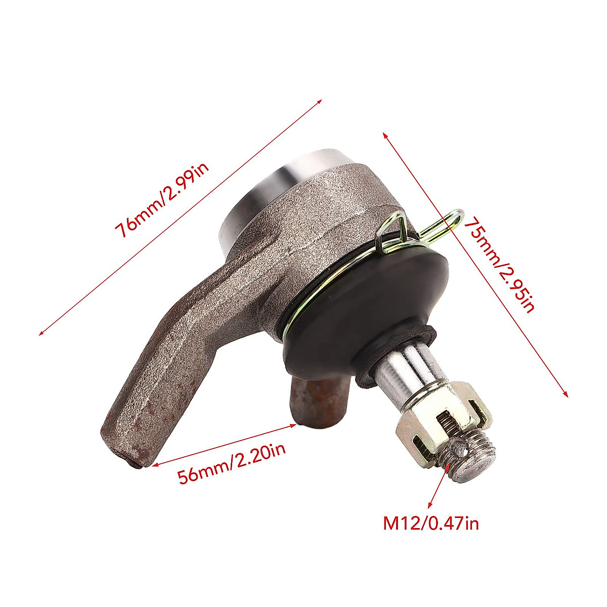 a Pair Suspension Tie Rod End Ball Joint Carbon Steel for 50‑250cc, Prevent Uneven Tire Wear Or Steering Wheel Shaking Replace Original Damaged and Worn Ball Joints 0.47in