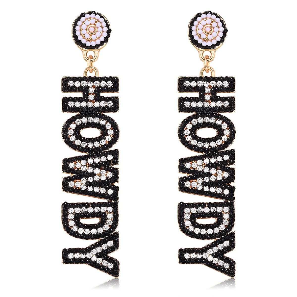 Western Earrings for Women Country Dangle Earrings Sparkle Rhinestone Beaded Howdy Letter Earrings Southern Western Nashville Rodeo Jewelry Accessories