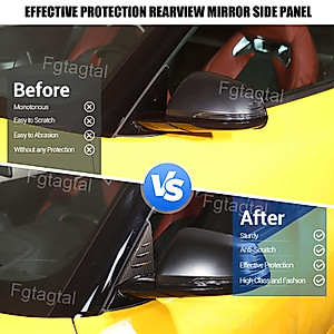 Fit for Toyota Supra GR A90 A91 MK5 2019-2024 ABS Rearview Mirror Side Spoiler Trim Cover Stickers, Channel The Car Air, Reduce The Wind Noise Inside The Car, 2PCS(Carbon Fiber Pattern Black)