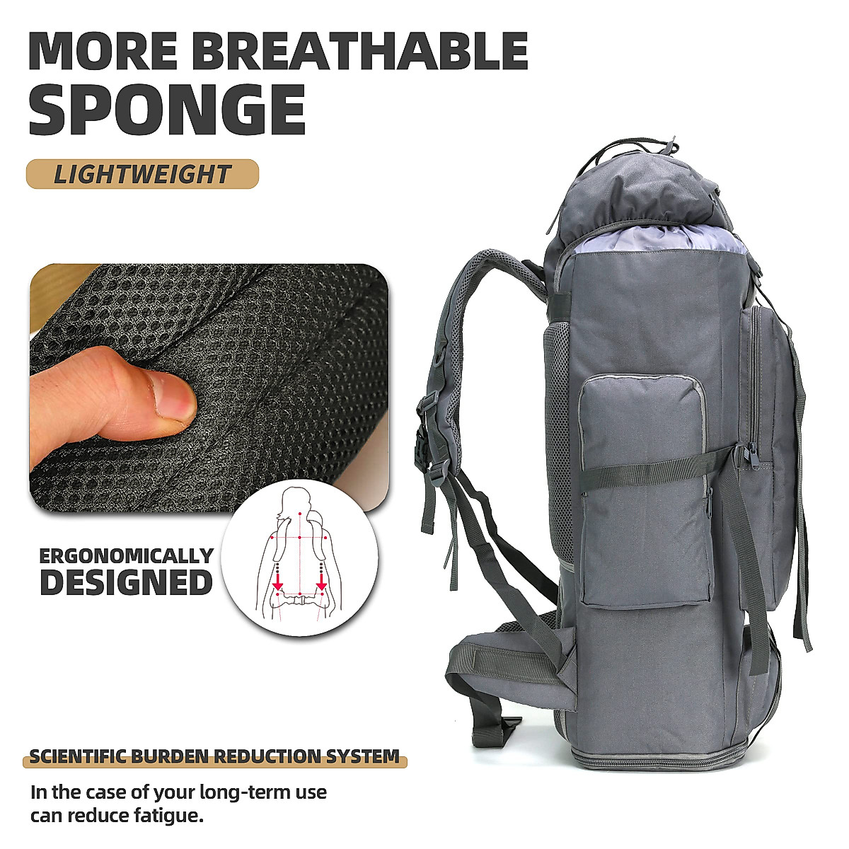 BNMJVJL 100L Camping Hiking Military Tactical Backpack Outdoor Climbing Sport Bags for Camping,Backpacking